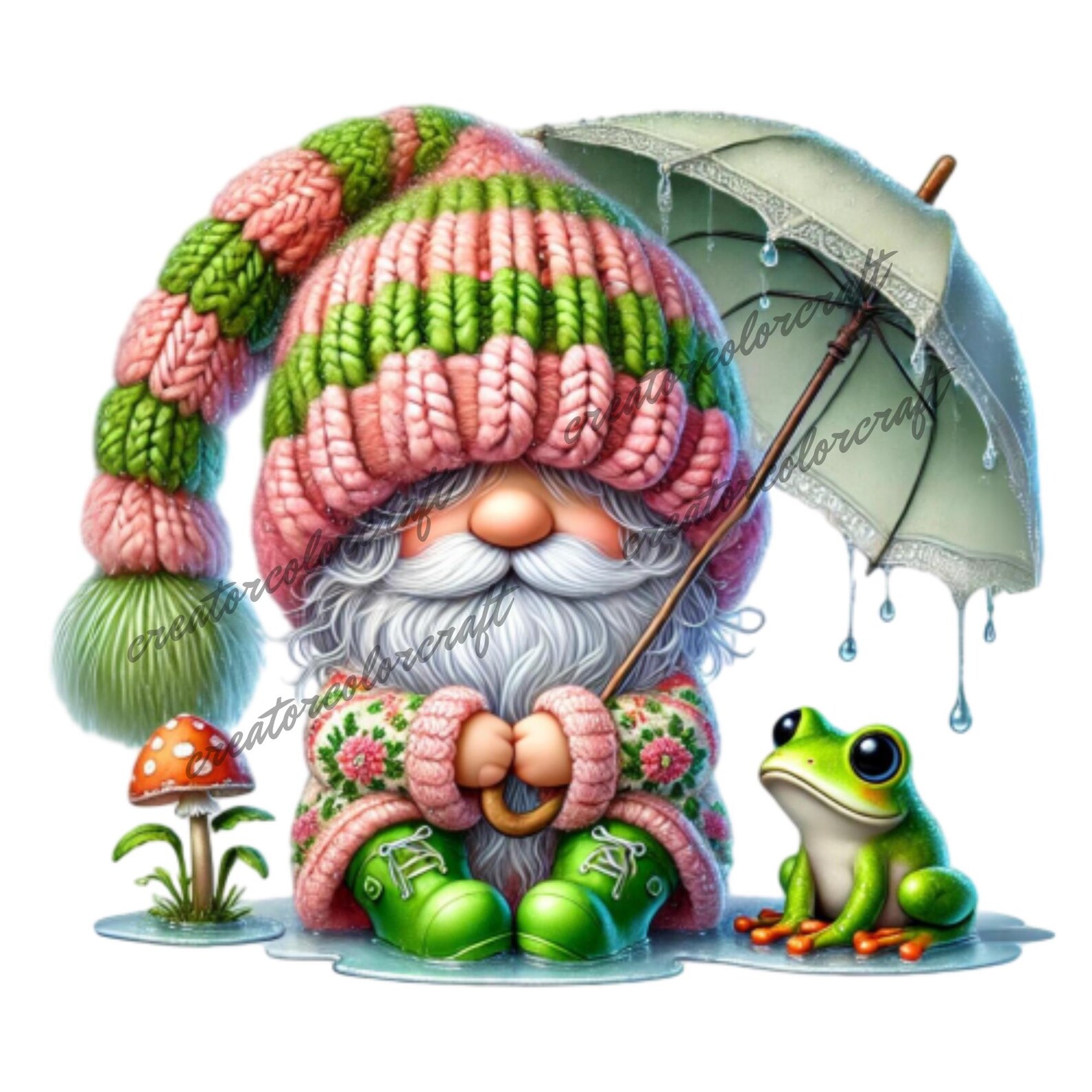 Rainy Day Gnome Clipart, Cute Gnomes Clipart, Autumn Gnomes Clipart ...