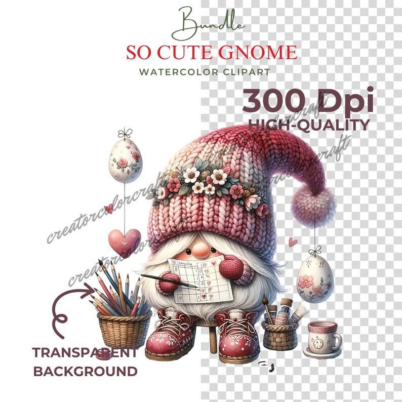 Planner Gnome, Gnome Clipart, Planner Clipart, Watercolor Planner ...