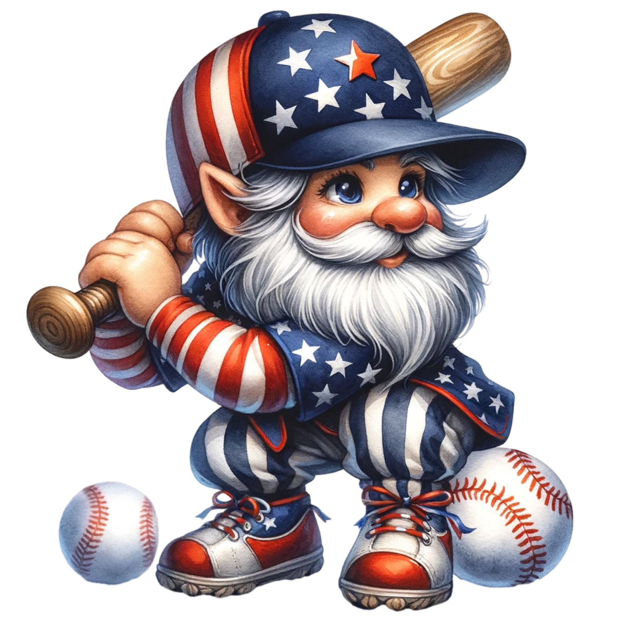 Baseball Gnome Clipart, Gnome Png, Digital Download, Baseball Clipart ...