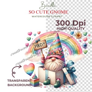 Birthday Gnome Clipart, Happy Birthday Gnome, Junk Journal, Card Making ...