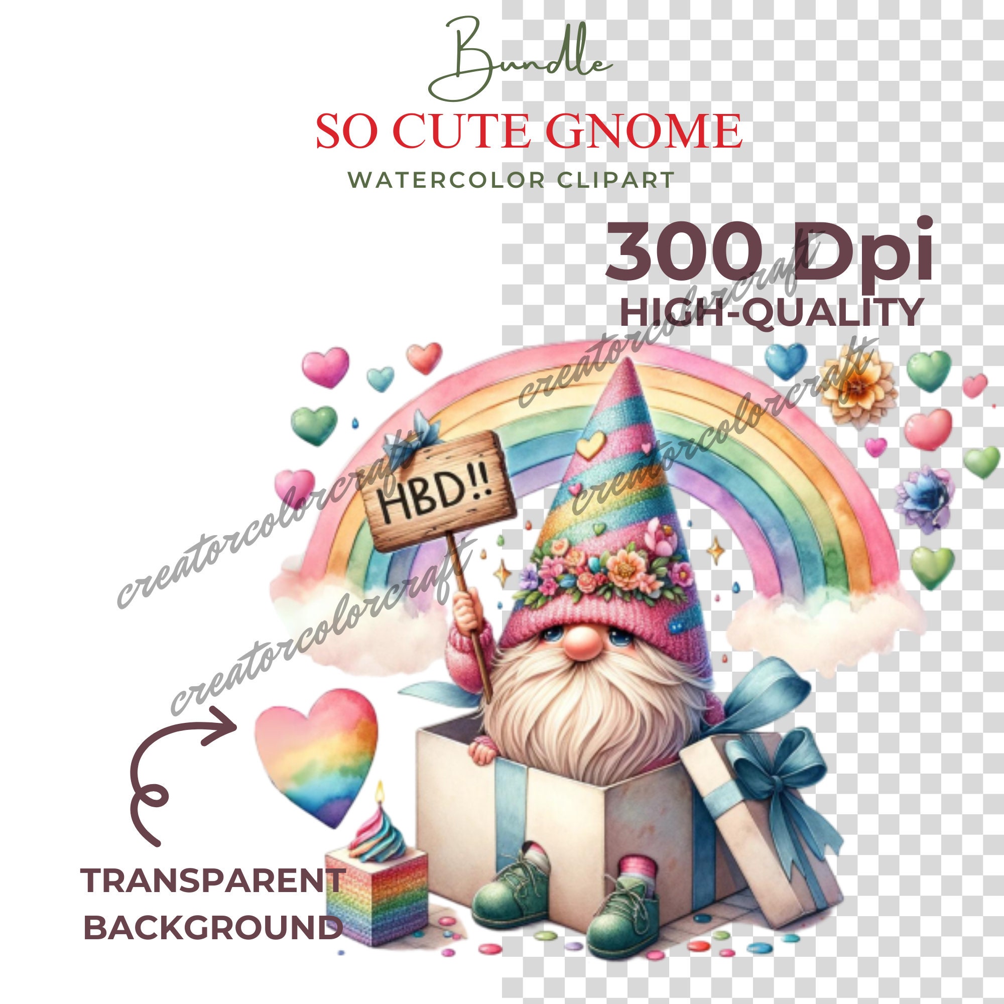 Birthday Gnome Clipart, Happy Birthday Gnome, Junk Journal, Card Making ...