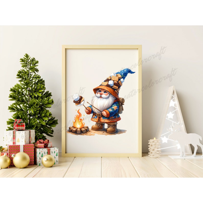 Watercolor S'mores Gnomes, Smores Png, Marshmallow Gnome, Cute Gnomes ...