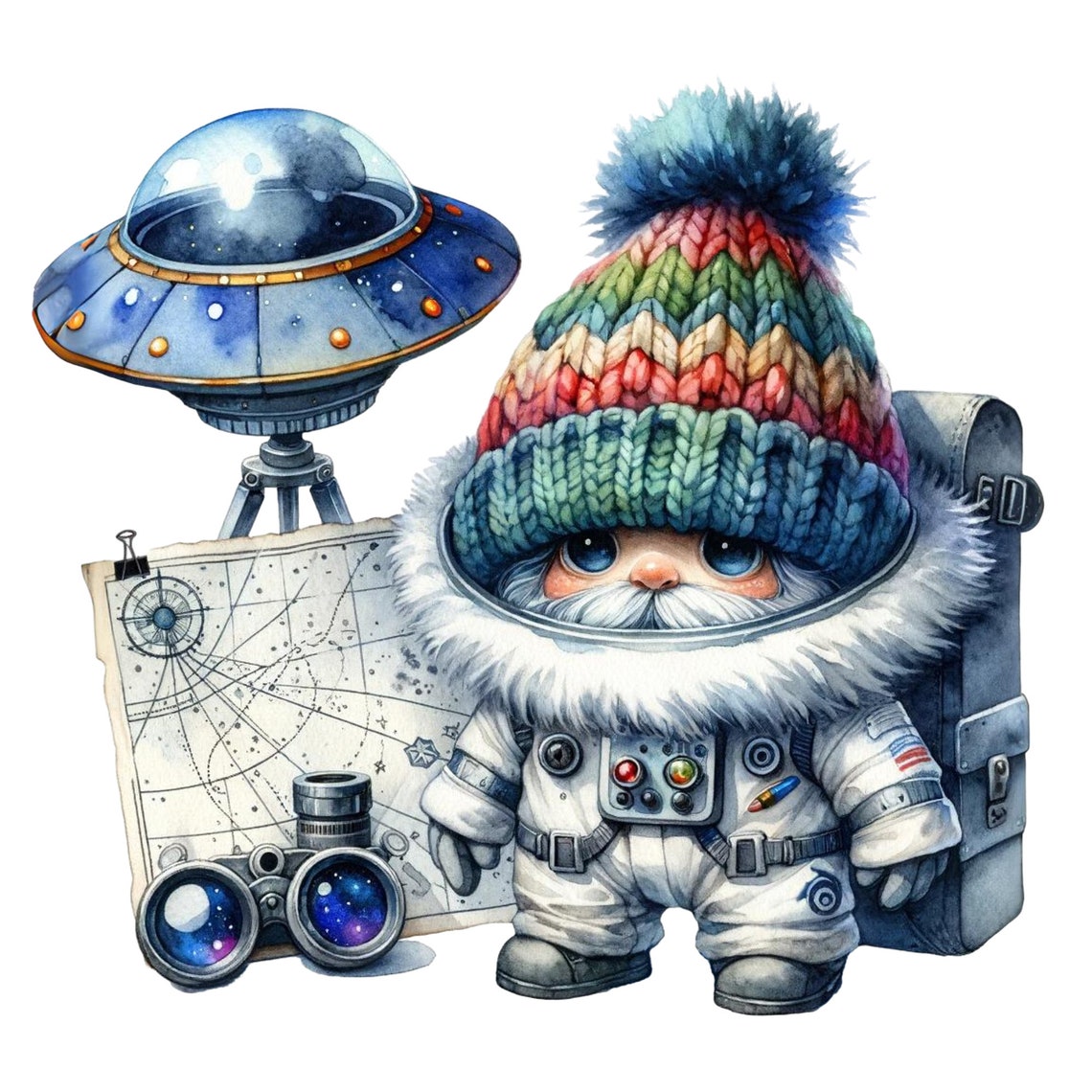 Space Gnome, Space Gnome Png, Rocket Gnome, Cute Gnomes Clipart, Space ...