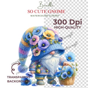 Poppies Gnomes Clipart Bundle, Flowers Gnomes PNG, Bundle Png, Garden ...