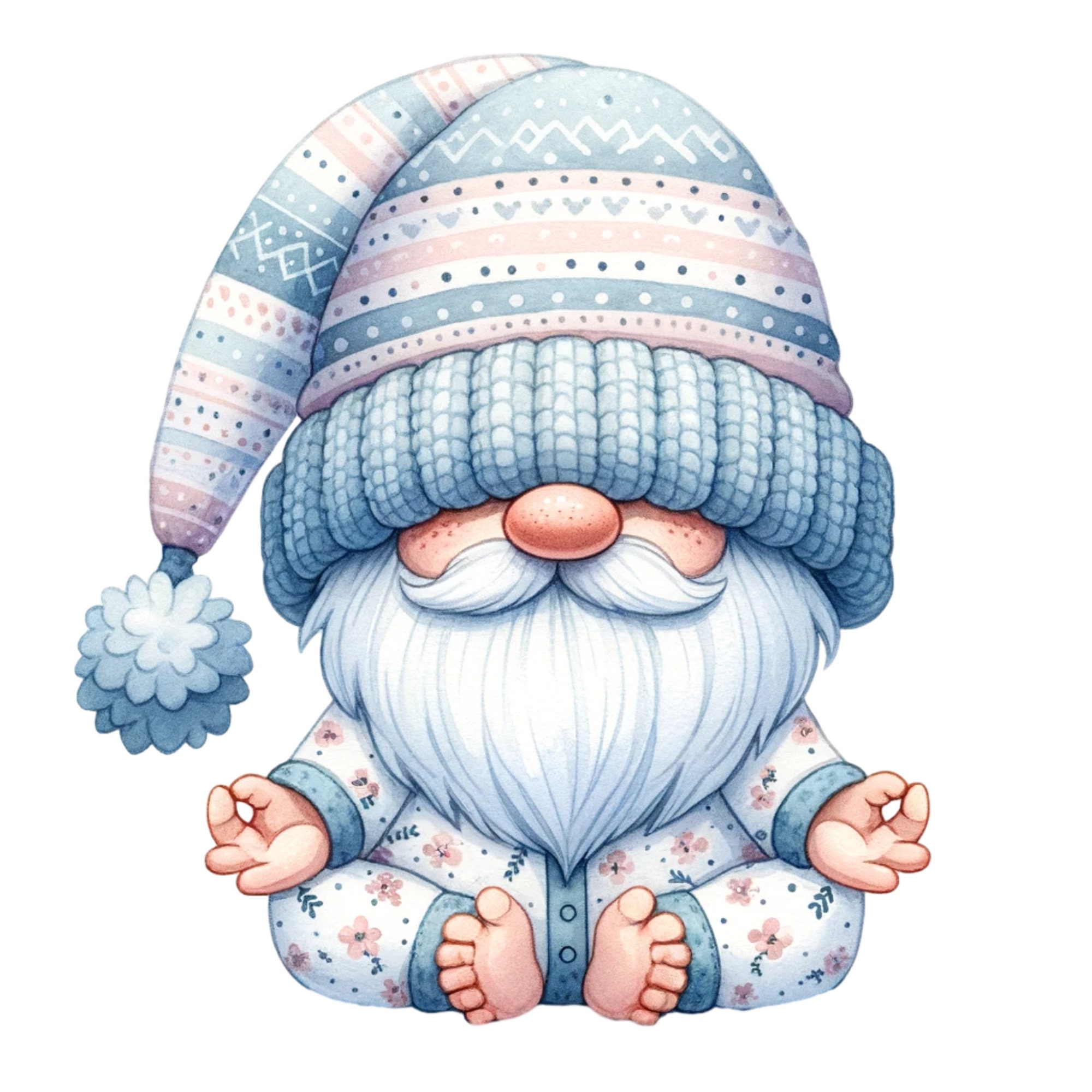 Pajamas Gnome Clipart PNG Bundle, Cute Bed Time Gnomes, Nursery Decor ...