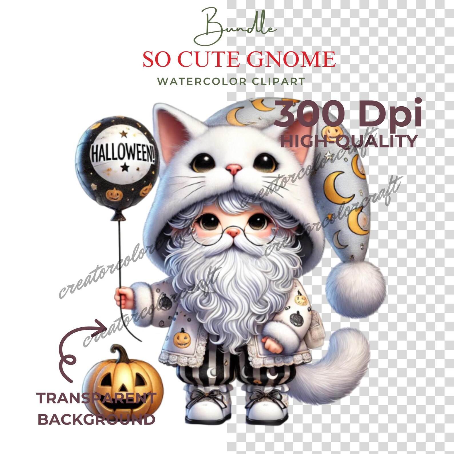 Halloween Gnome Clipart, Nursery Art, Digital Download, Card Making ...