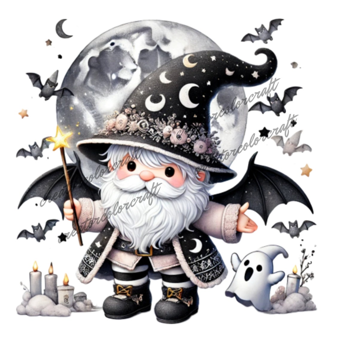 Halloween Gnome Clipart, Nursery Art, Digital Download, Card Making ...