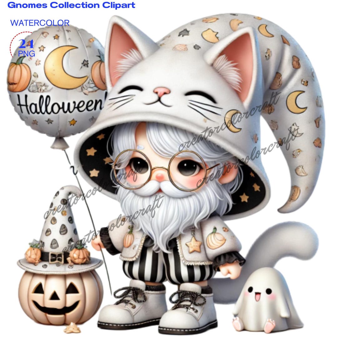 Halloween Gnome Clipart, Nursery Art, Digital Download, Card Making ...