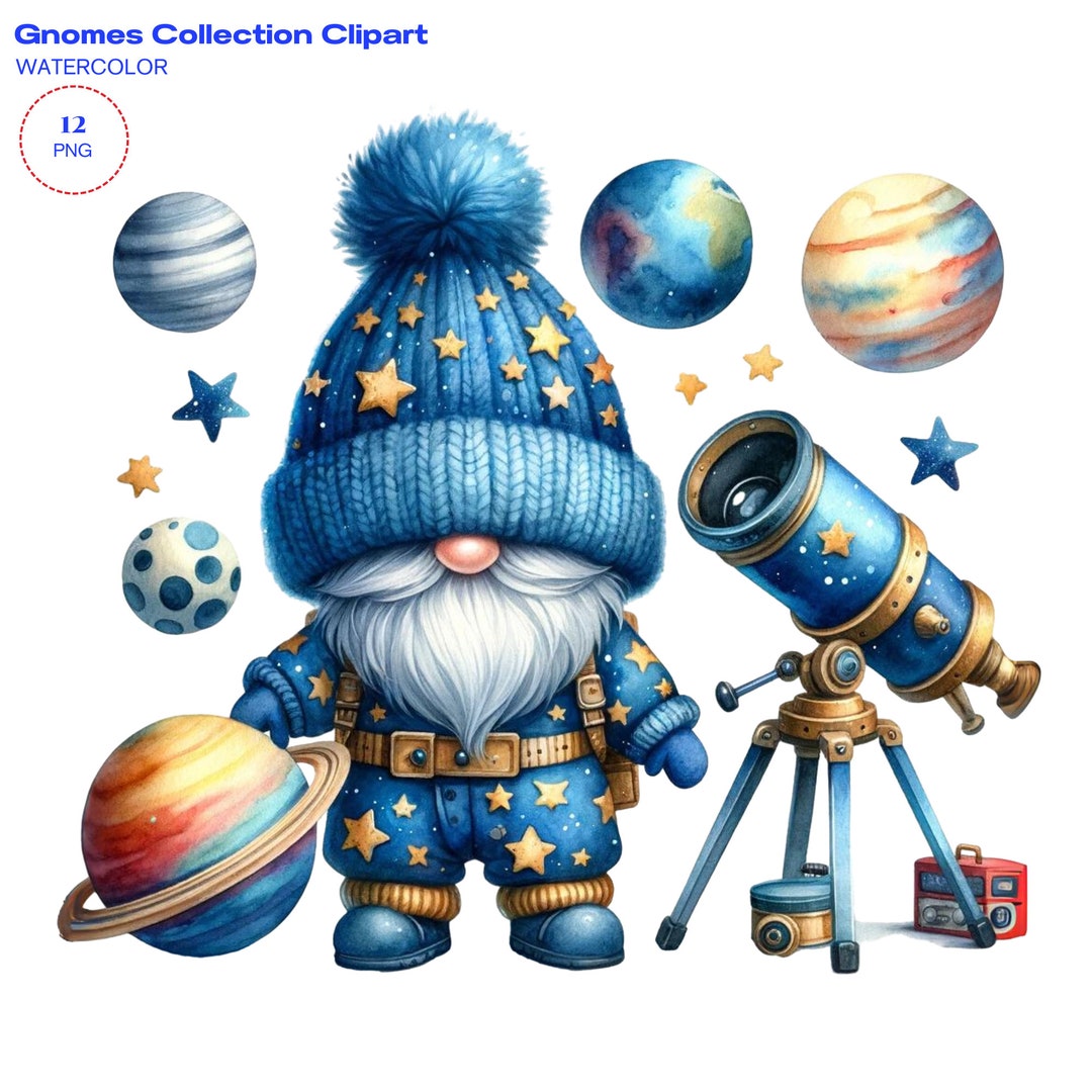 Space Gnome, Space Gnome Png, Rocket Gnome, Cute Gnomes Clipart, Space ...