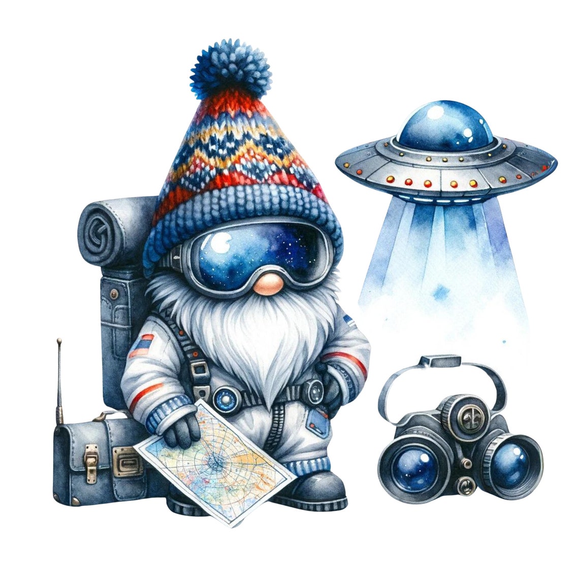 Space Gnome, Space Gnome Png, Rocket Gnome, Cute Gnomes Clipart, Space ...