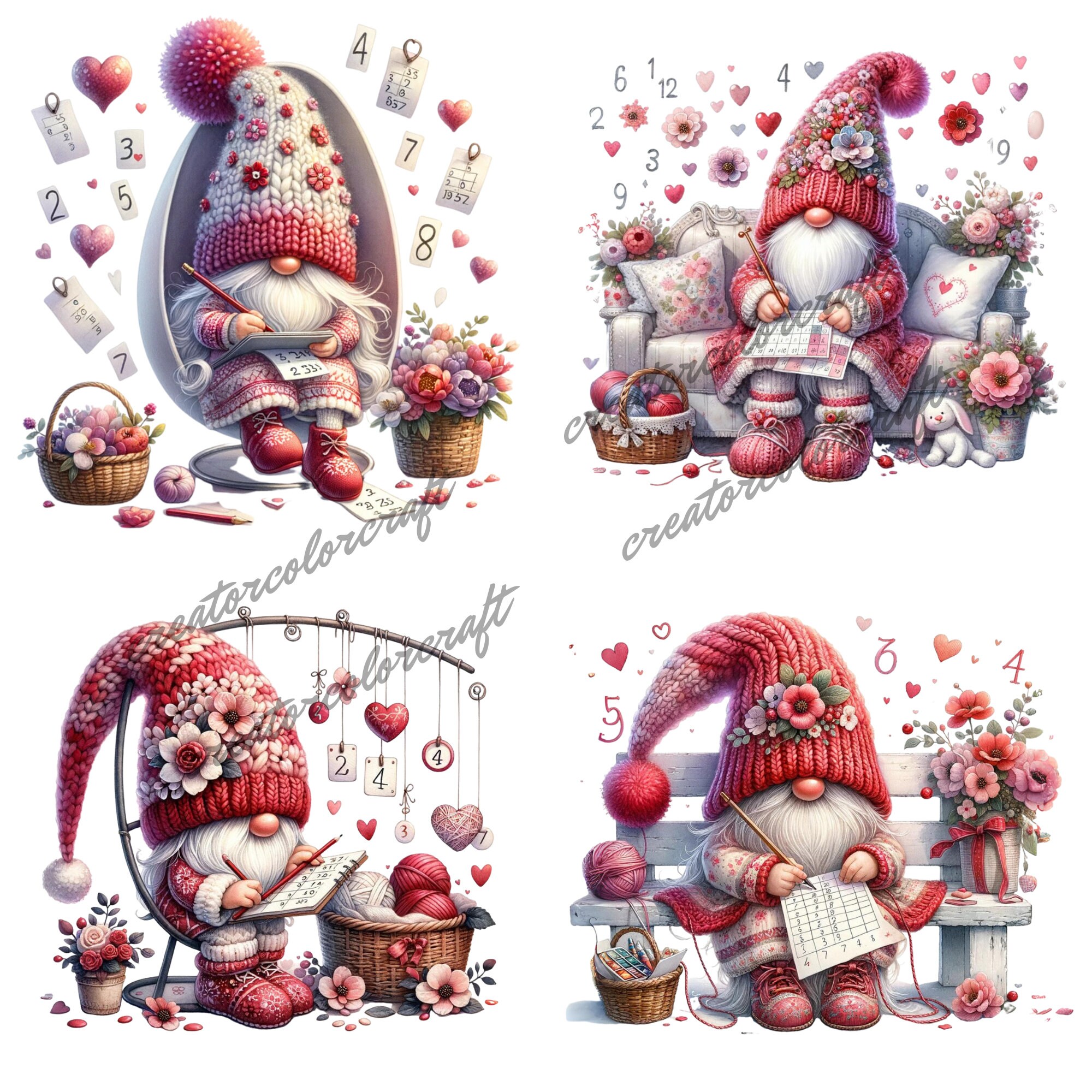 Planner Gnome, Gnome Clipart, Planner Clipart, Watercolor Planner ...