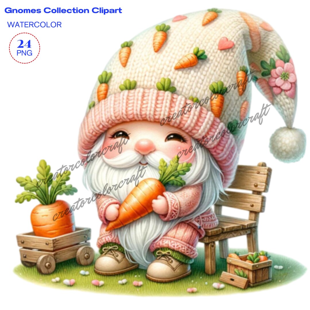 Carrot Gnome Clipart, Sublimation Designs, Carrot Gnome Png, Gnome ...