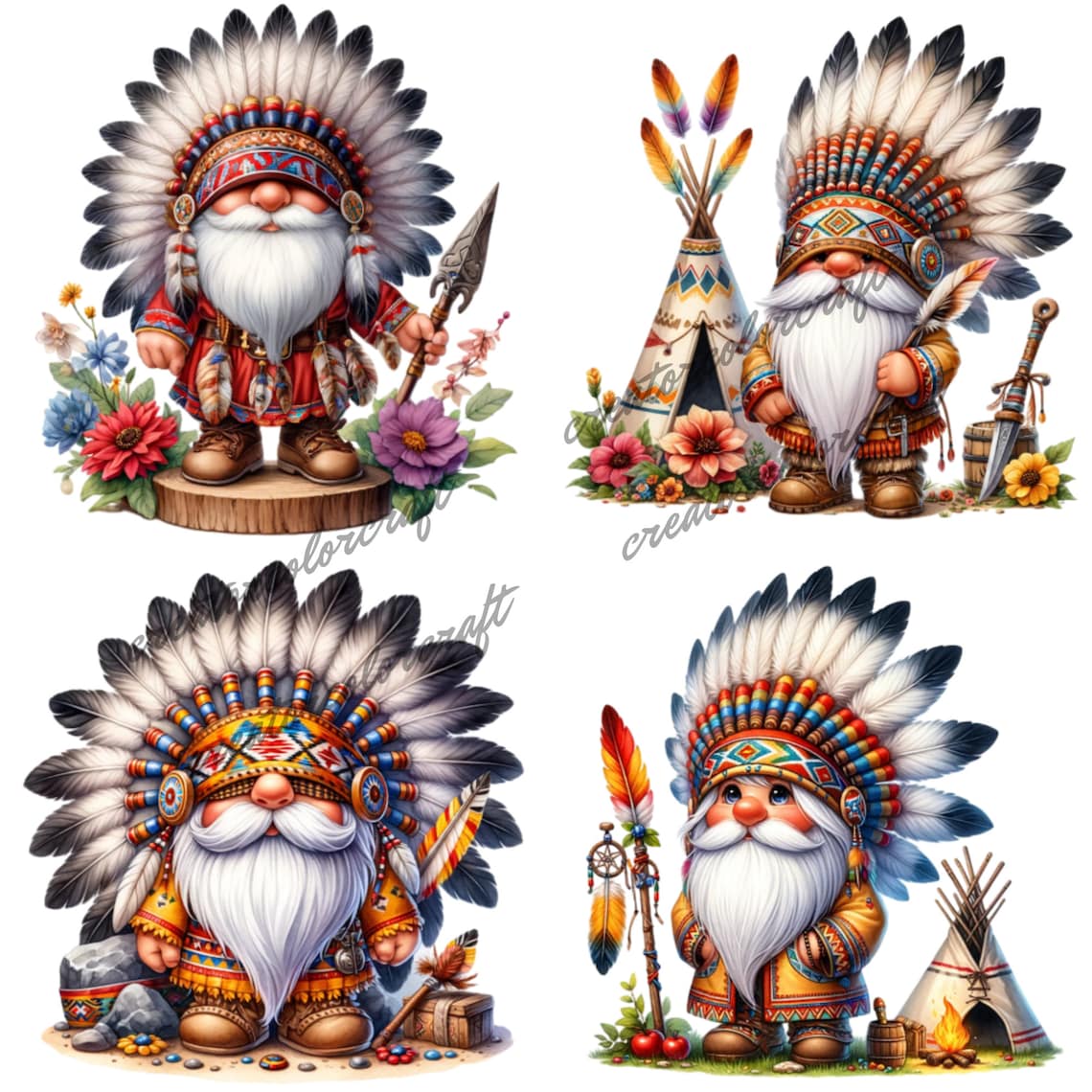 Native American Clipart, American Indian Clipart, Gnome Clipart ...