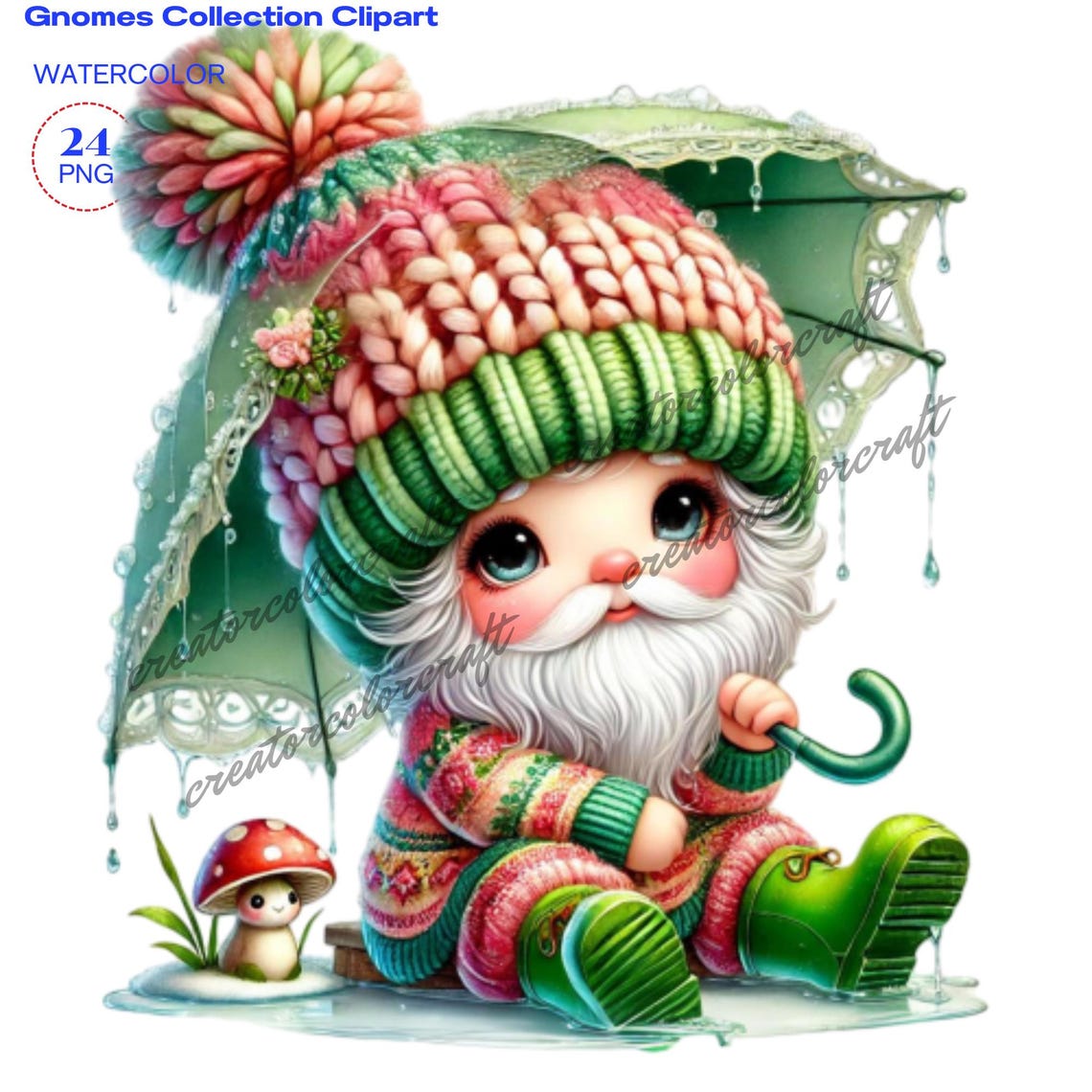 Rainy Day Gnome Clipart, Cute Gnomes Clipart, Autumn Gnomes Clipart ...