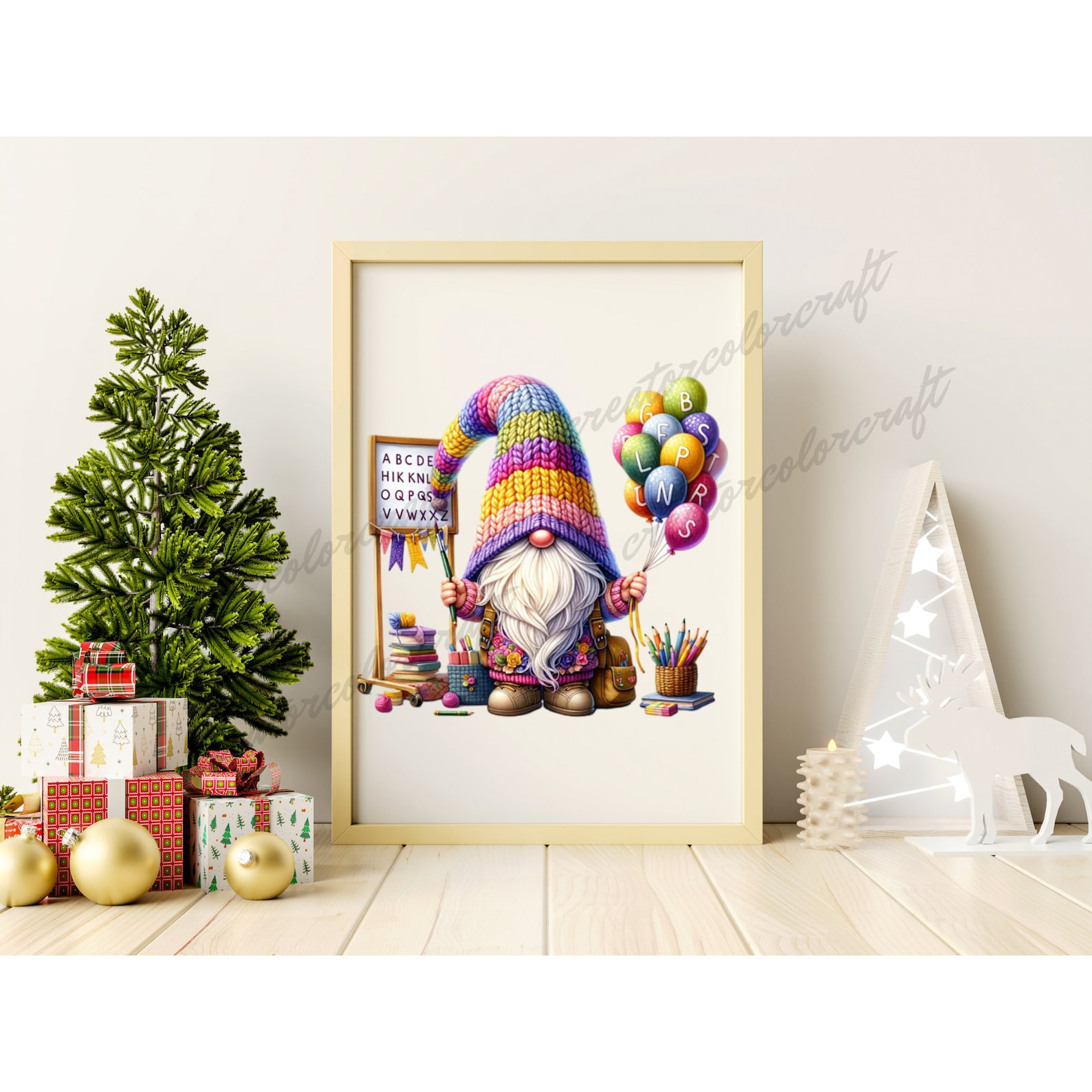 Teacher Gnome, Back to School Gnome, Watercolor Graduation Gnome ...