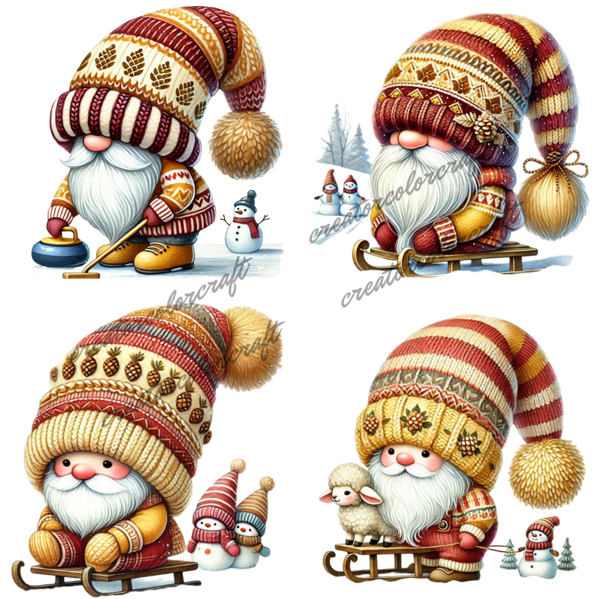 Christmas Gnome Clipart, Gnome Christmas Png, Winter Sports Clipart ...