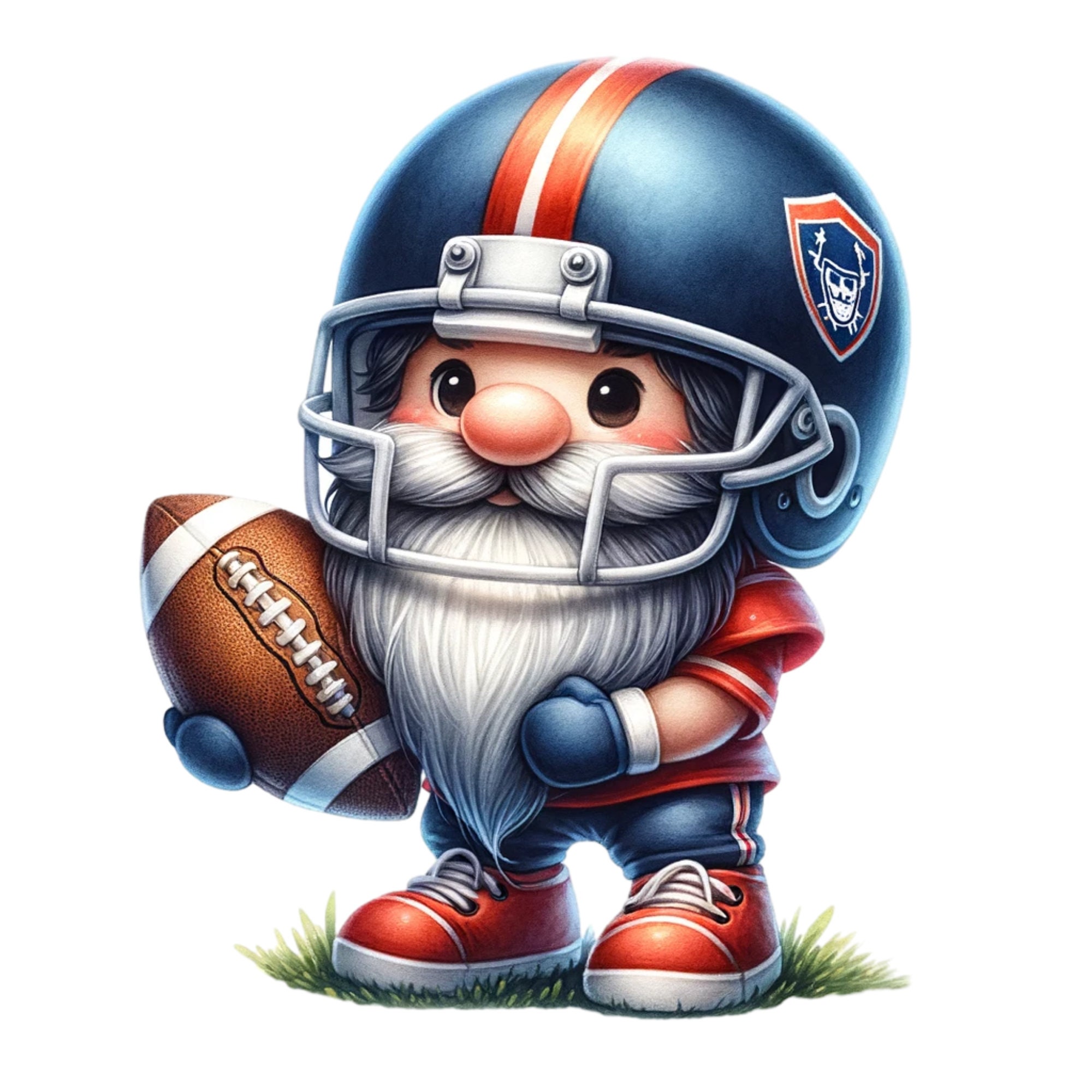 American Football Gnome Clipart, Cute Gnome Watercolor American ...