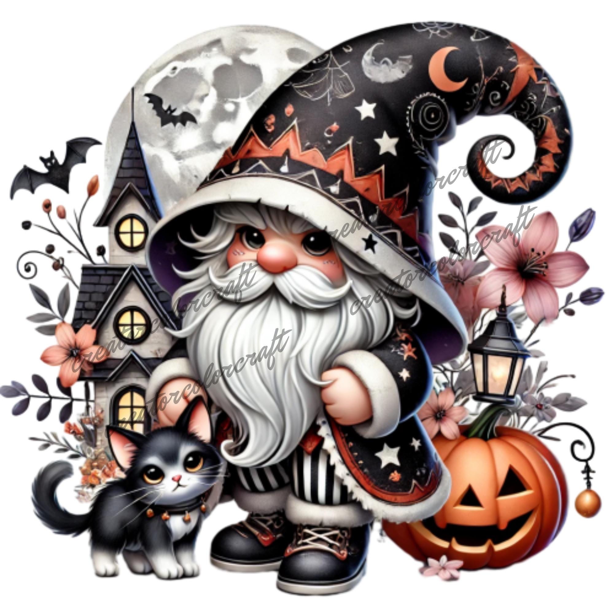 Halloween Gnome Clipart, Nursery Art, Digital Download, Card Making ...