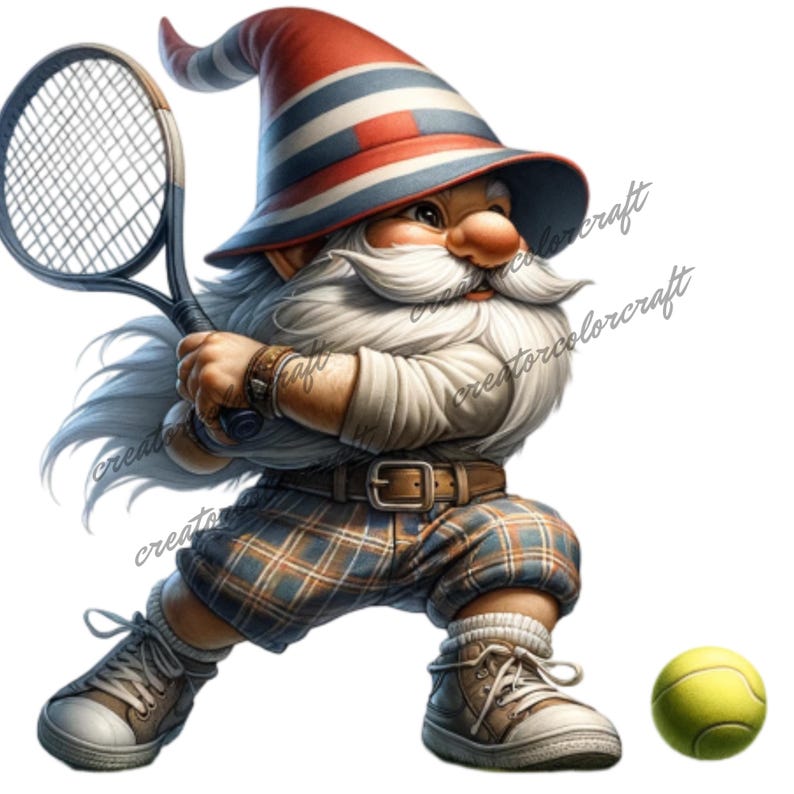 Tennis Gnome Clipart, Cute Gnome, Sports Gnome Clipart,gnomes ...