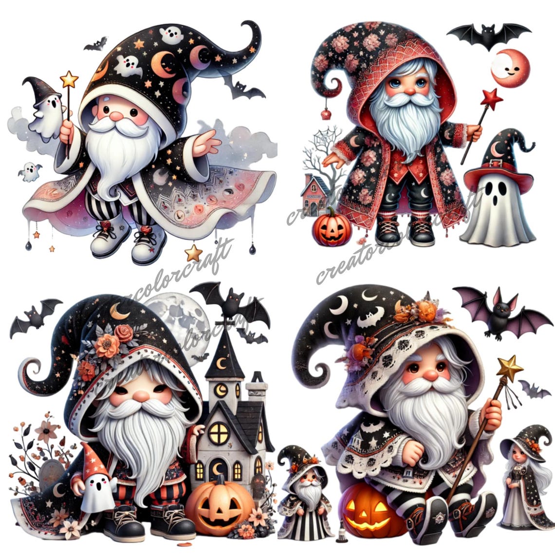 Halloween Gnome Clipart, Nursery Art, Digital Download, Card Making ...
