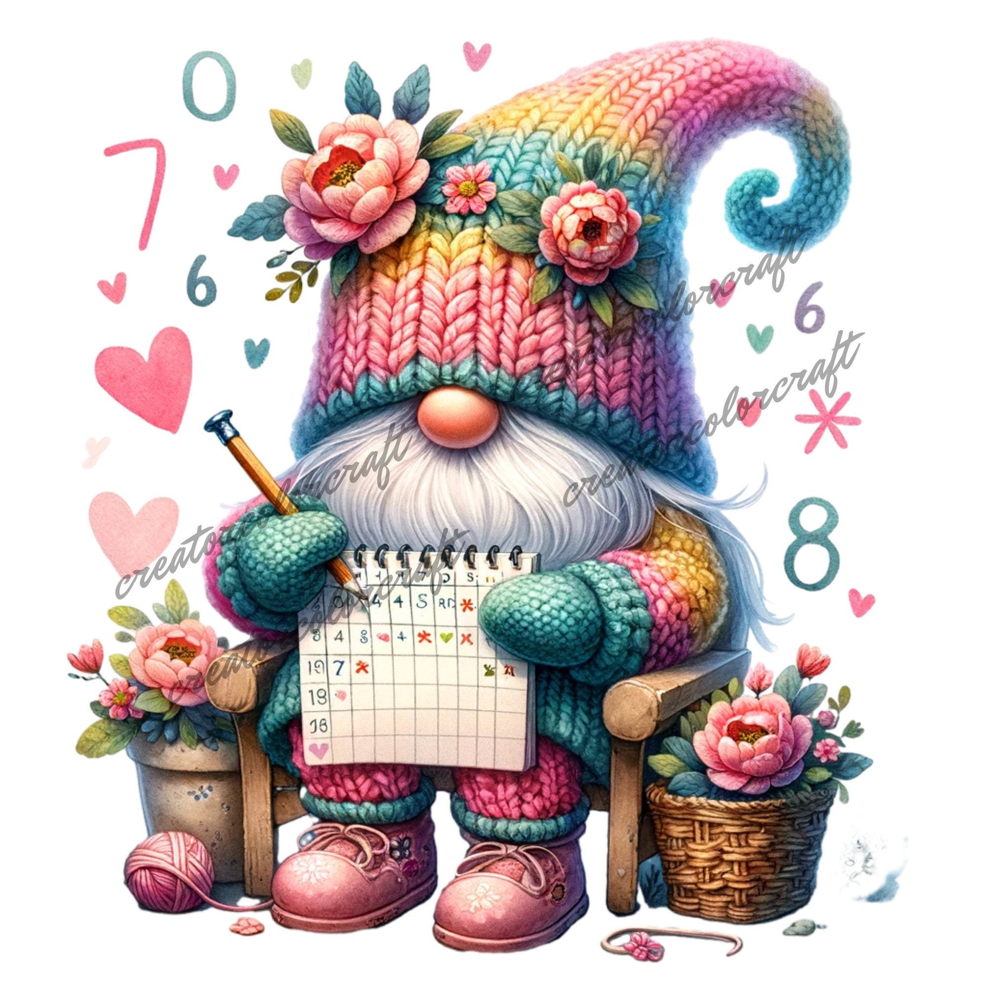 Planner Gnome, Gnome Clipart, Planner Clipart, Watercolor Planner ...