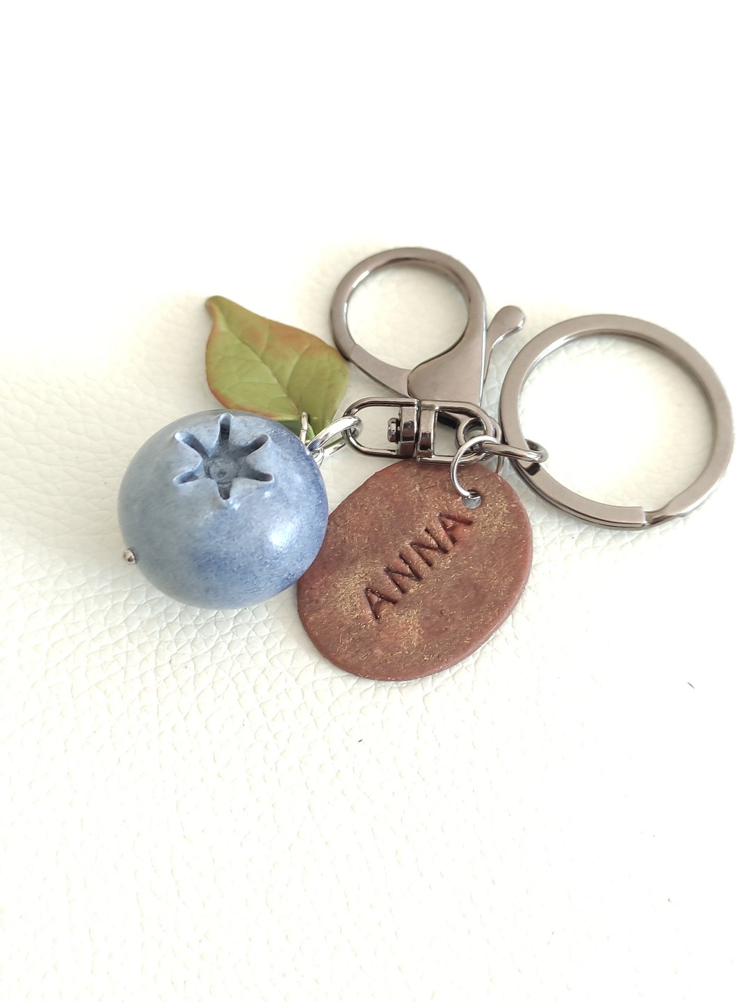 Handmade Personalized Blueberry Keychain, Blueberry Bag Charm, Berry ...