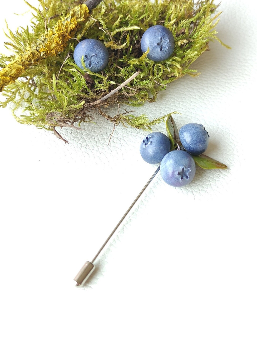 Handmade Blueberry Pin Brooch, Minimalistic Blueberry Brooch, Gift for ...