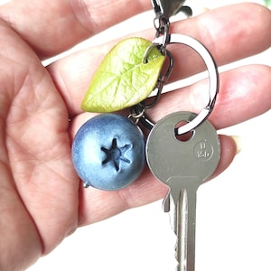 Handmade Big Blueberry Keychain, Blueberry Bag Charm, Berry Purse Charm ...