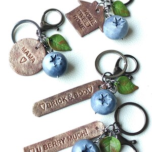 Handmade Big Blueberry Keychain, Blueberry Bag Charm, Berry Purse Charm ...