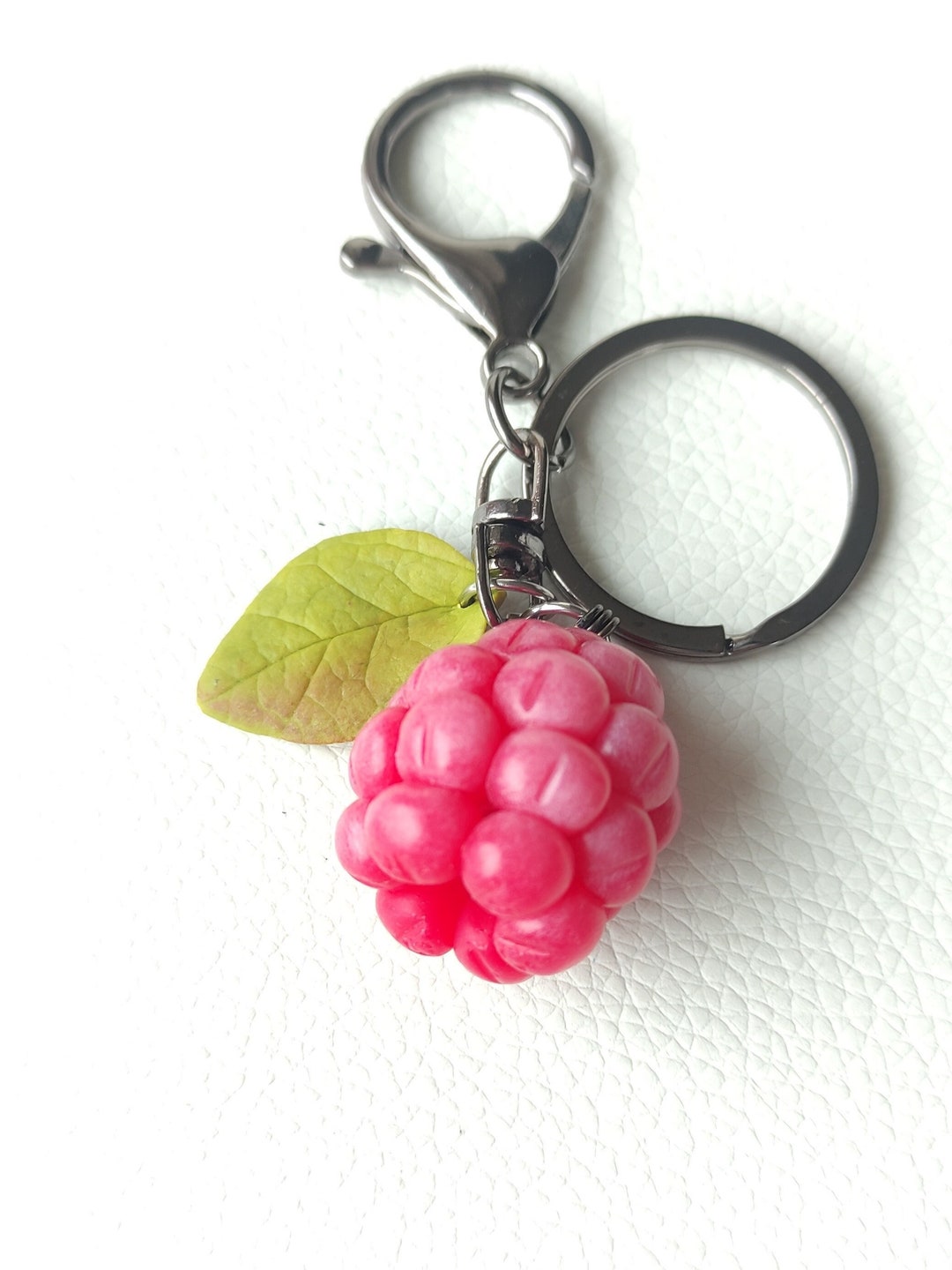 Handmade Big Raspberry Keychain, Raspberry Bag Charm, Berry Purse Charm ...