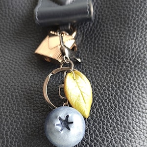 Handmade Big Blueberry Keychain, Blueberry Bag Charm, Berry Purse Charm ...