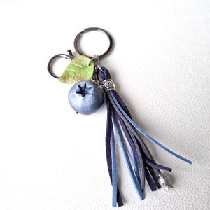 Handmade Big Blueberry Keychain, Blueberry Bag Charm, Berry Purse Charm ...
