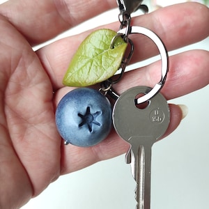 Handmade Big Blueberry Keychain, Blueberry Bag Charm, Berry Purse Charm ...