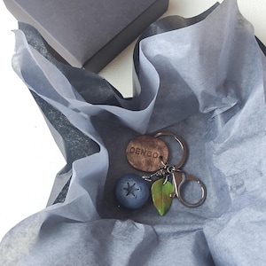 Handmade Personalized Blueberry Keychain, Blueberry Bag Charm, Berry ...
