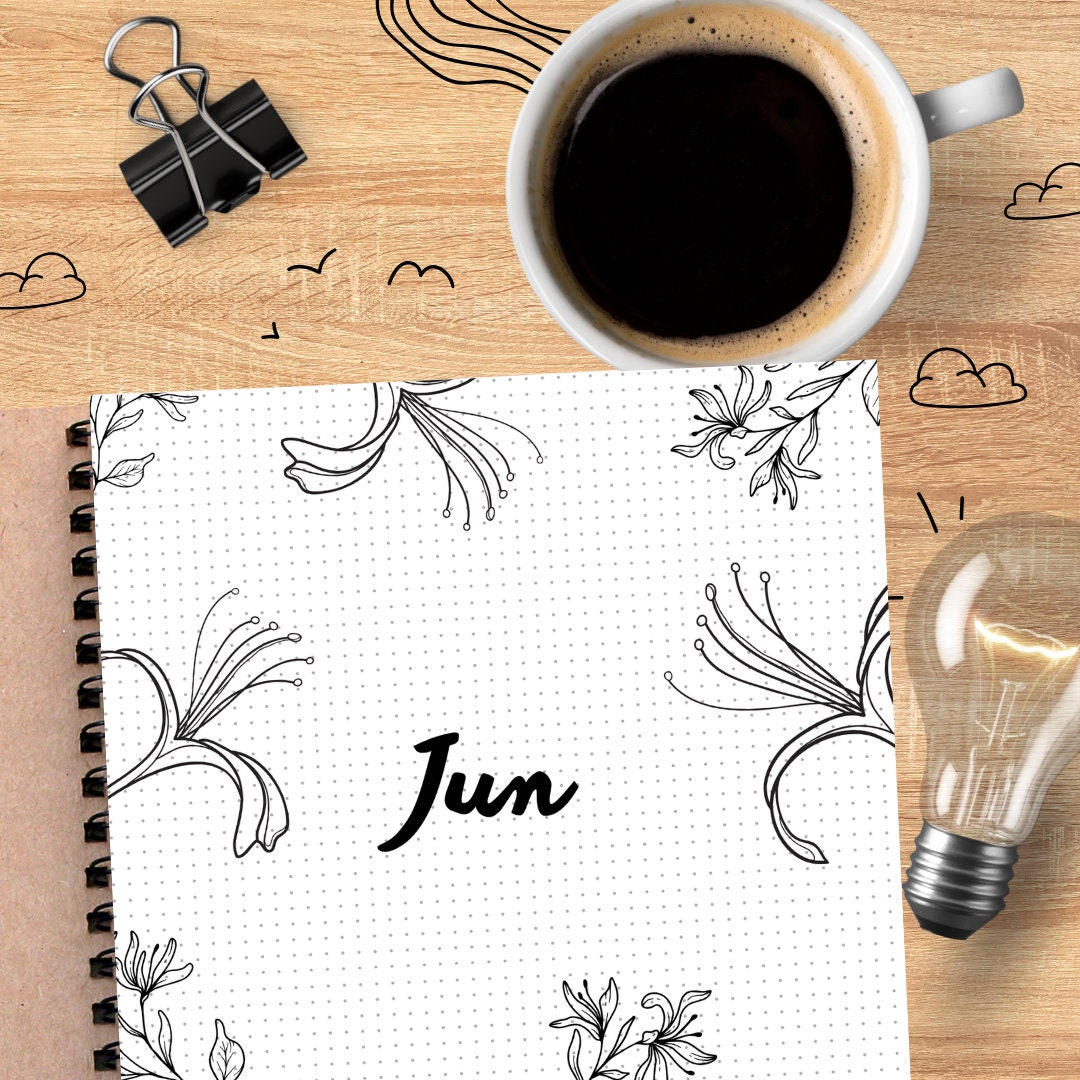 12 Monthly Cover Pages A5 Journal Monthly Title Page Template Monthly ...