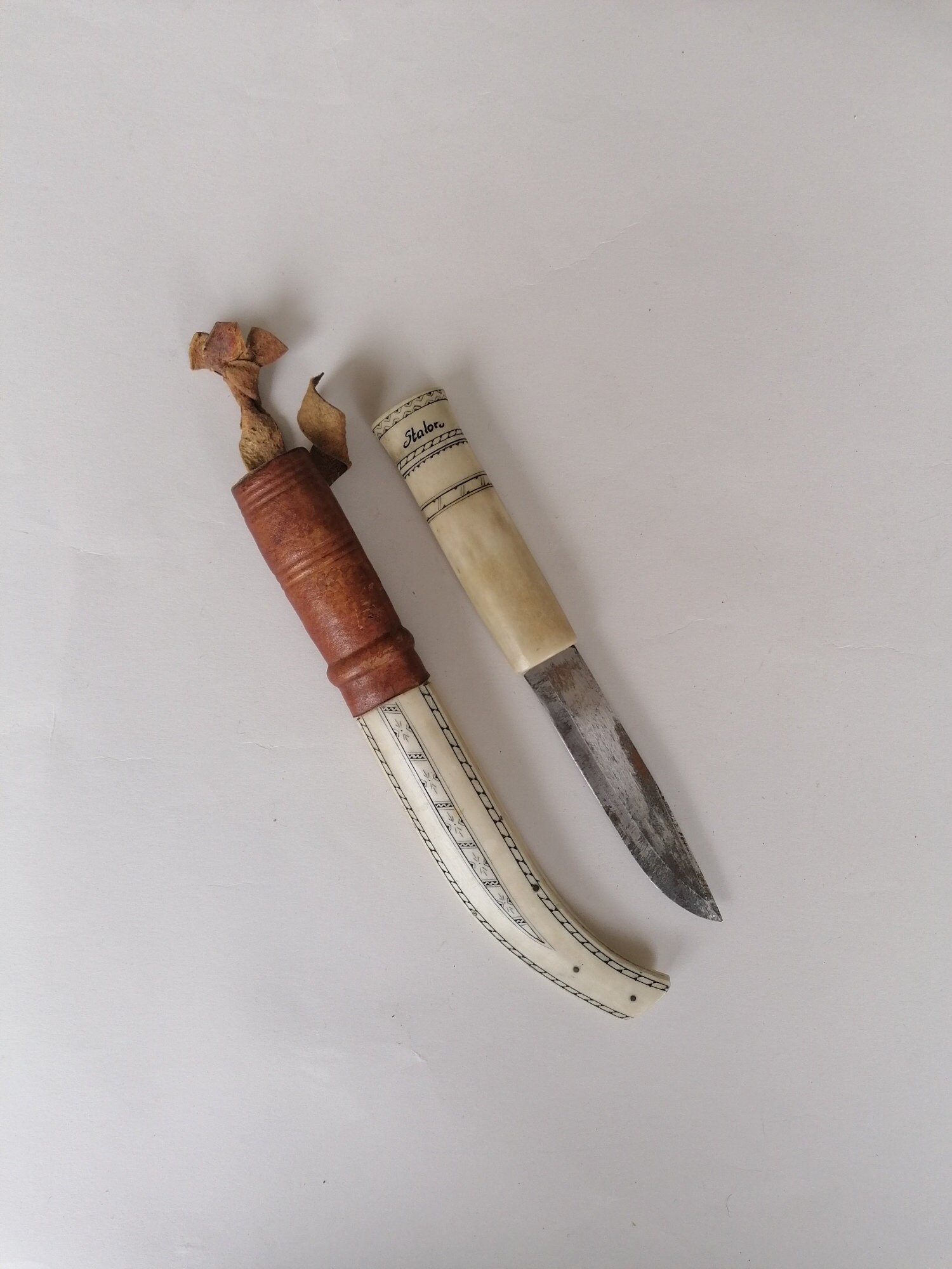 A Unique Handcrafted Signed Nordic Same / Sami Knife With Chiseled ...