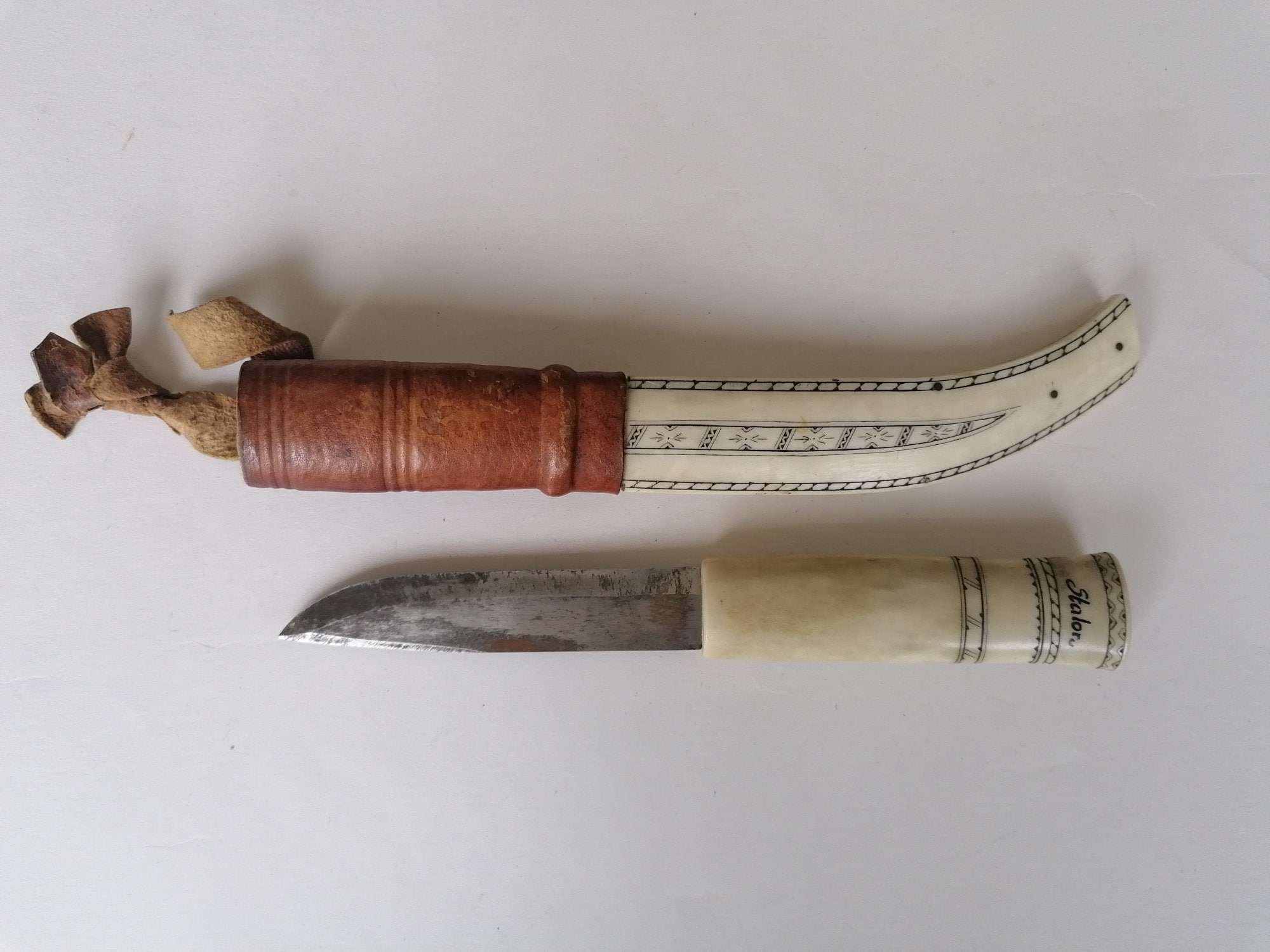 A Unique Handcrafted Signed Nordic Same / Sami Knife With Chiseled ...