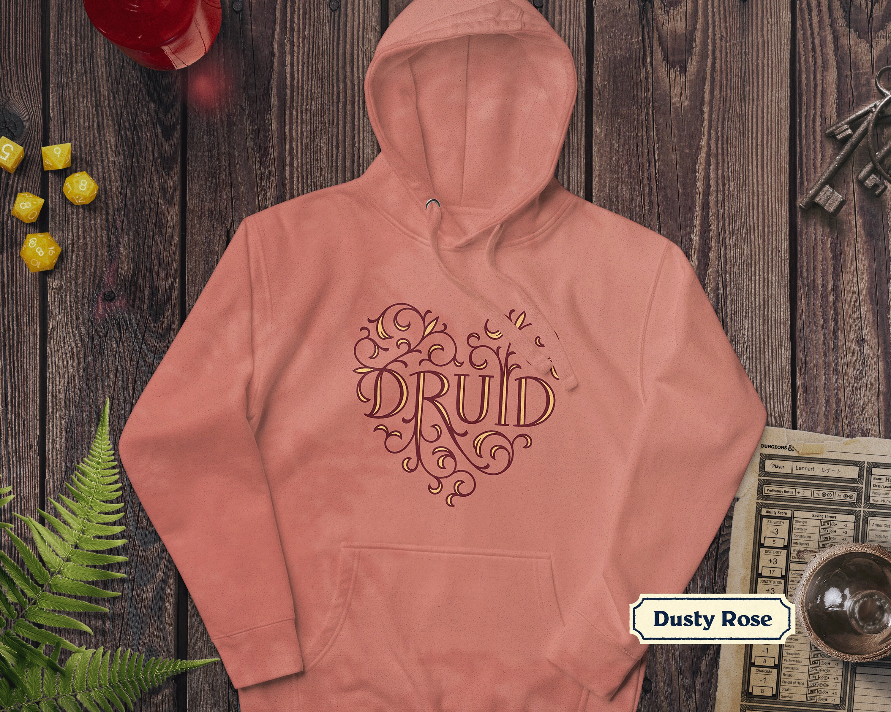 Druid Hoodie Dnd, Adf Druid Clothing With Hood, Heart Shaped Folklore ...