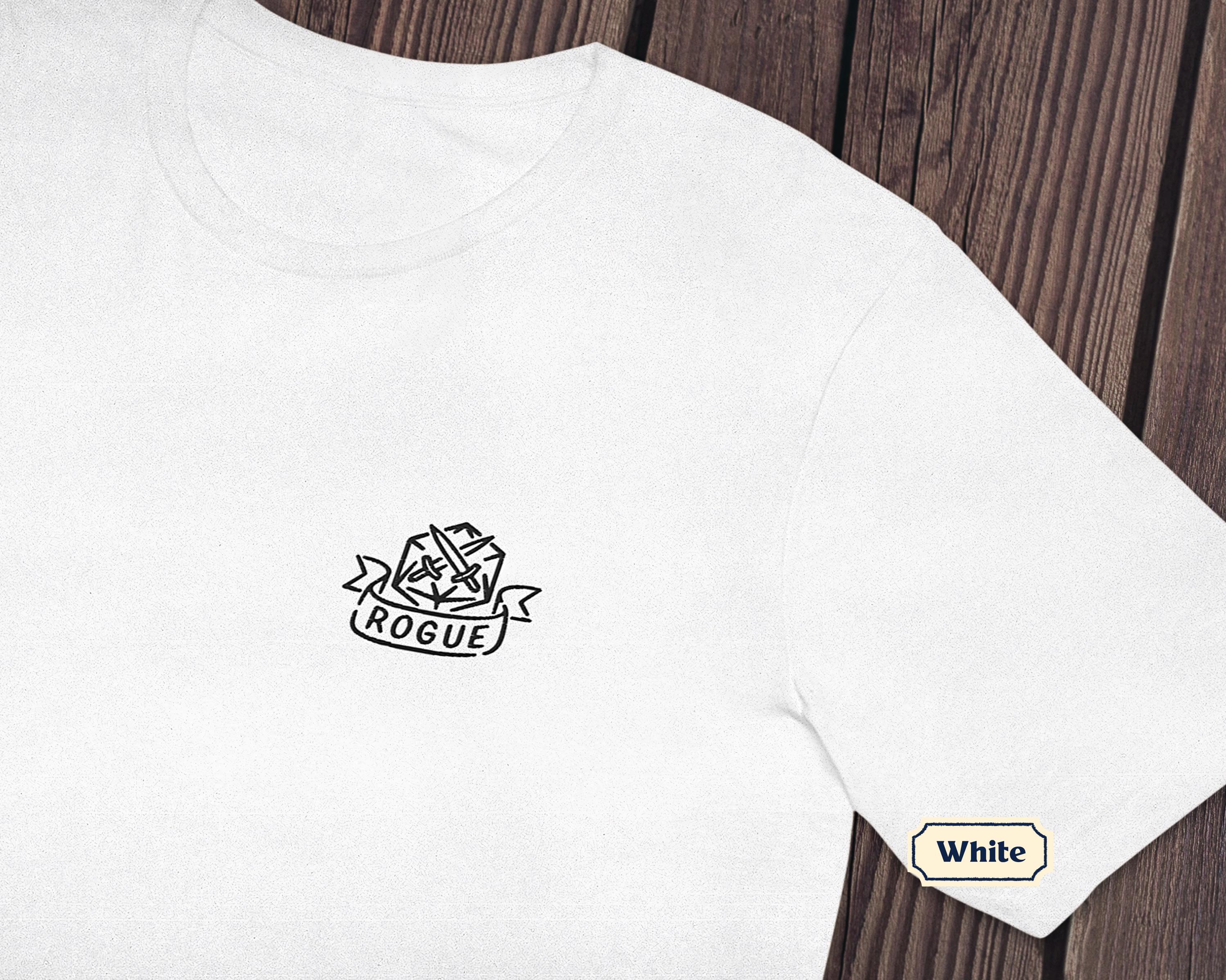 Minimalist Rogue Dnd Shirt, Subtle Dnd Embroidered T-shirt With Rogue ...