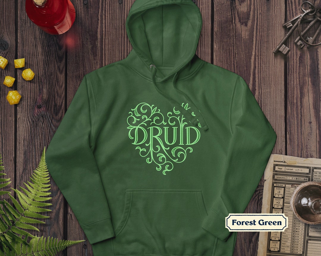 Druid Hoodie Dnd, Adf Druid Clothing With Hood, Heart Shaped Folklore ...