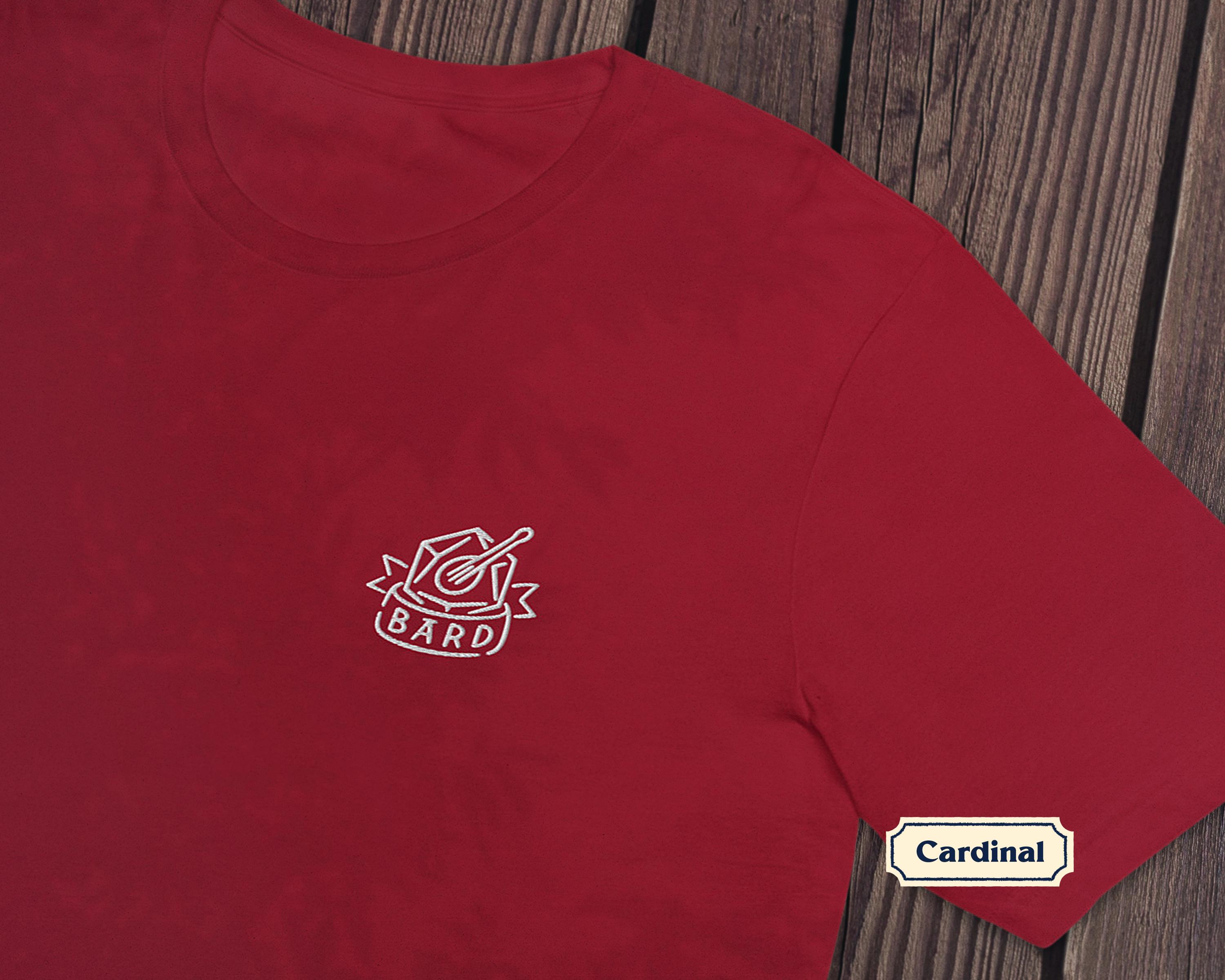 Minimalist Bard Dnd Shirt, Subtle Dnd Embroidered T-shirt With Bard ...