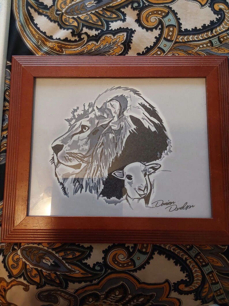 Lion and the Lamb Art - Etsy