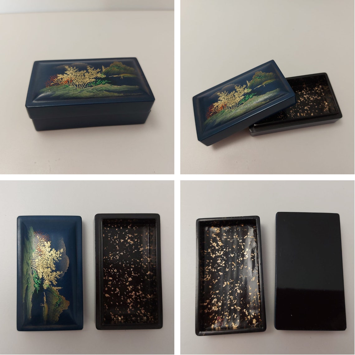 Set of 5 Interlocking Rectangular Lacquered Chinese Jewelry Boxes ...