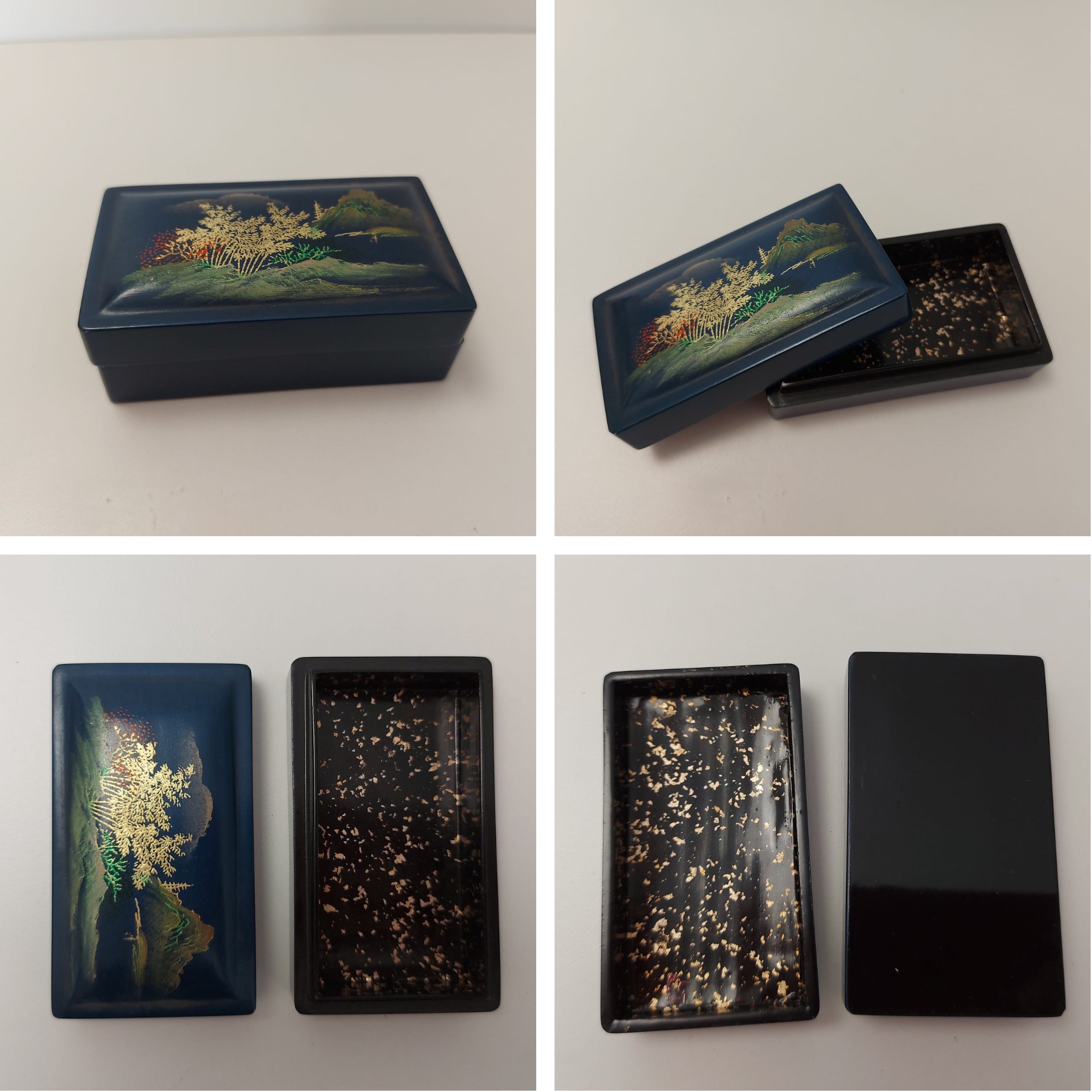 Set of 5 Interlocking Rectangular Lacquered Chinese Jewelry Boxes ...
