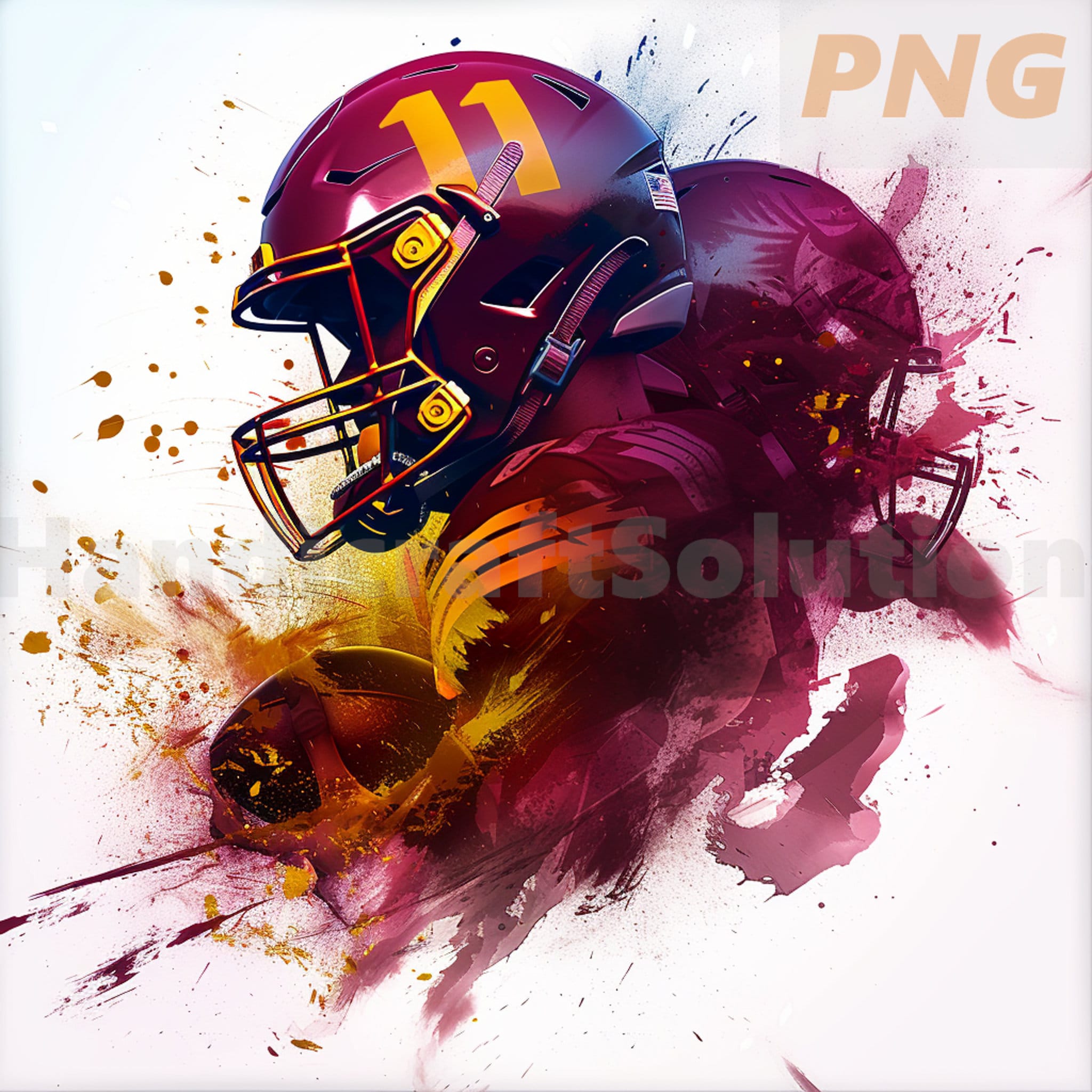 A Set of 3D Splash Art Commanders Football Team Digital Design ...