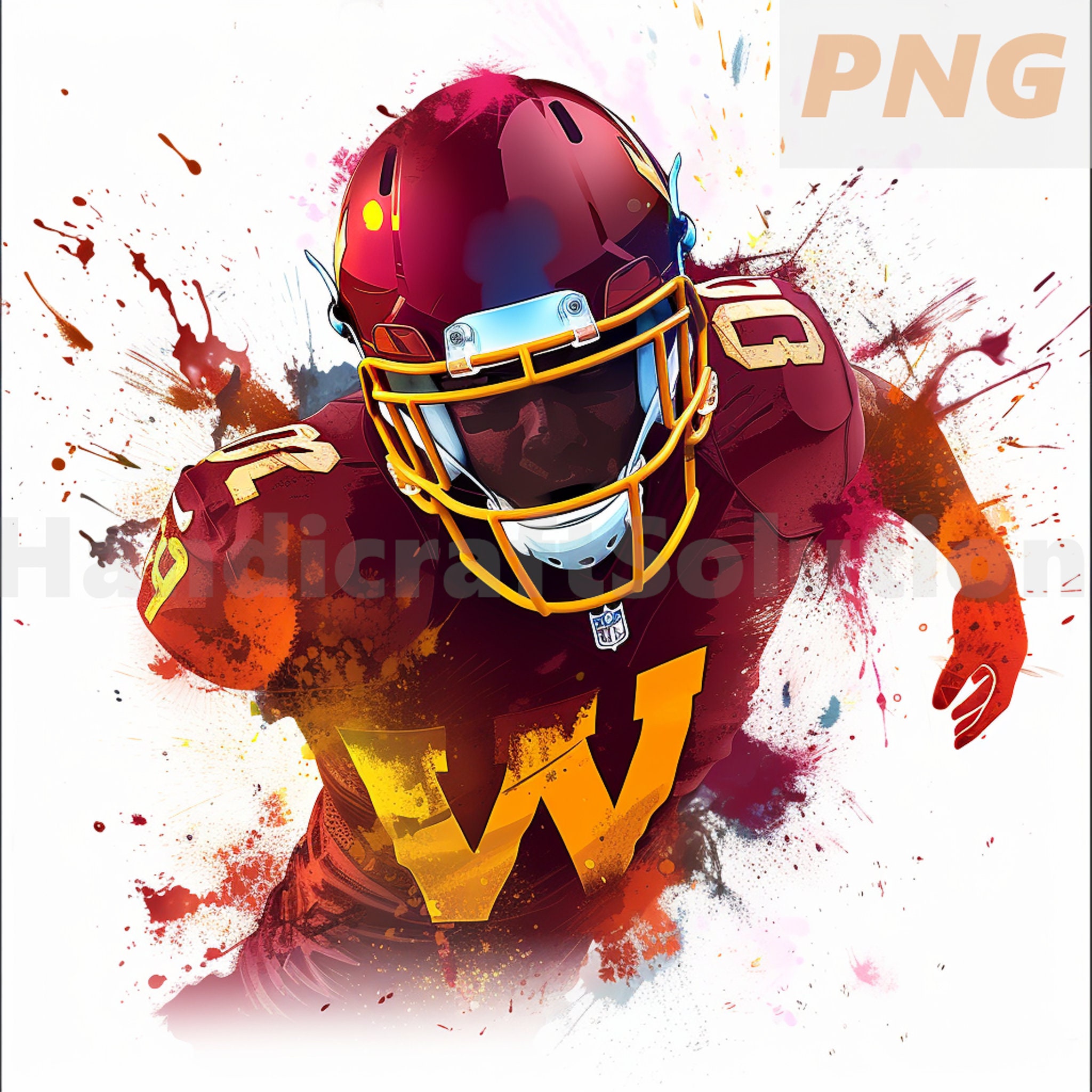 A Set of 3D Splash Art Commanders Football Team Digital Design ...
