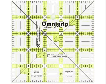 8.5 Inch Square Omnigrip by Omnigrid Green Tint Quilting Ruler - Etsy