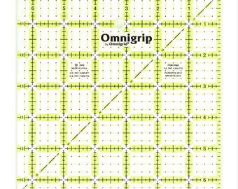 8.5 Inch Square Omnigrip by Omnigrid Green Tint Quilting Ruler - Etsy