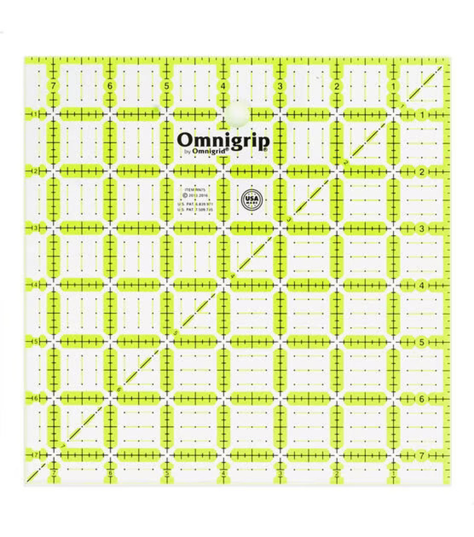 7.5 Inch Square Omnigrip by Omnigrid Green Tint Quilting Ruler - Etsy