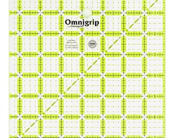 8.5 Inch Square Omnigrip by Omnigrid Green Tint Quilting Ruler - Etsy